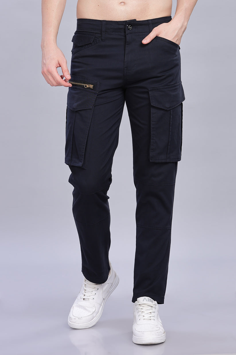 Navy Blue Korean zipper adventure pants – OLDLOVE